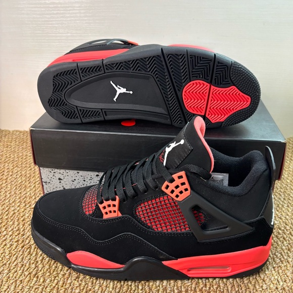 Jordan | Shoes | Air Jordan 4 Retro Red Thunder Mens Athletic ...